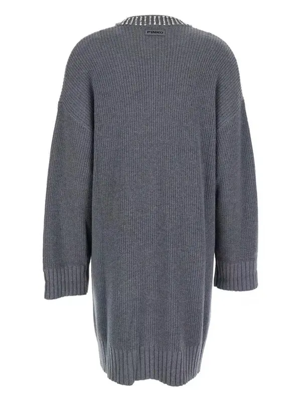 Pinko Embellished-neckline Knit Mini Dress