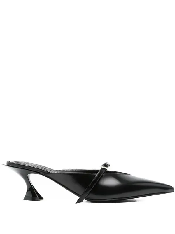 MUGLER 70mm Pointed-toe Ribbon Mules