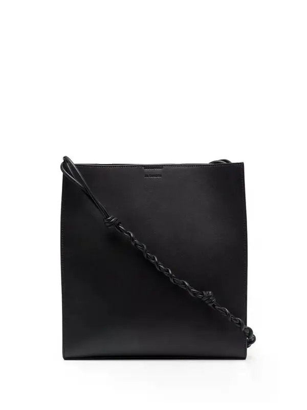 JIL SANDER Braided Strap-detail Shoulder Bag - Black
