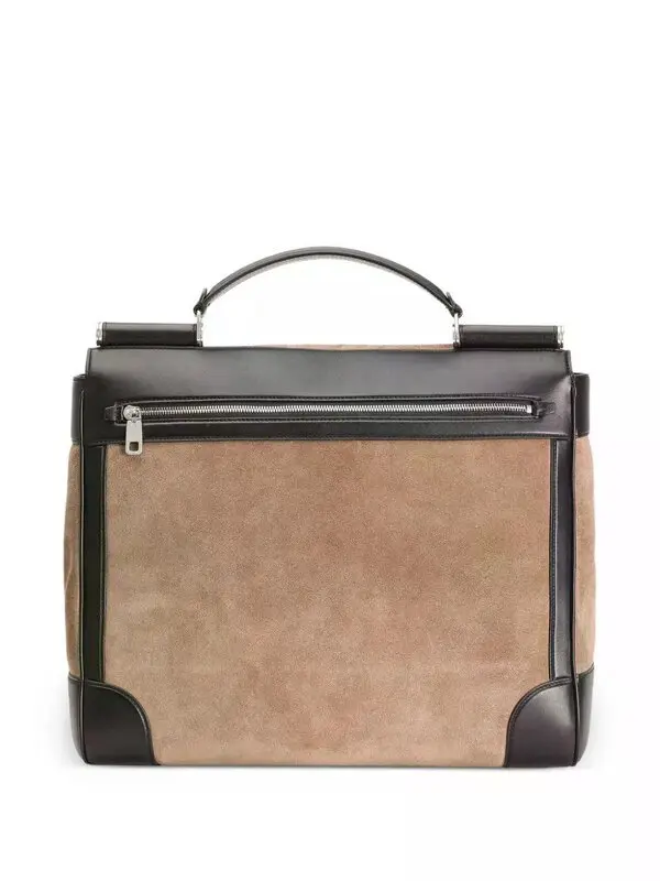 Dolce & Gabbana Sicily Suede And Leather Structured Shoulder Bag