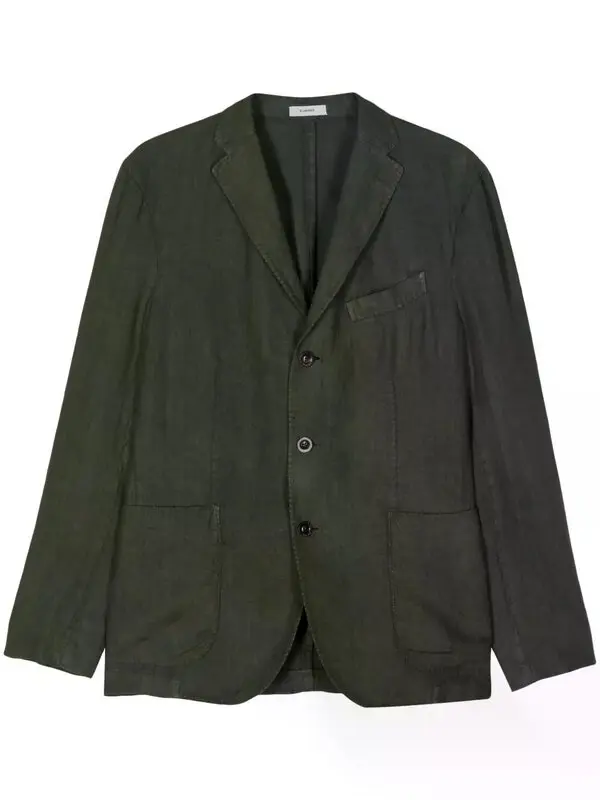 Boglioli Linen Single-breasted Blazer - Green