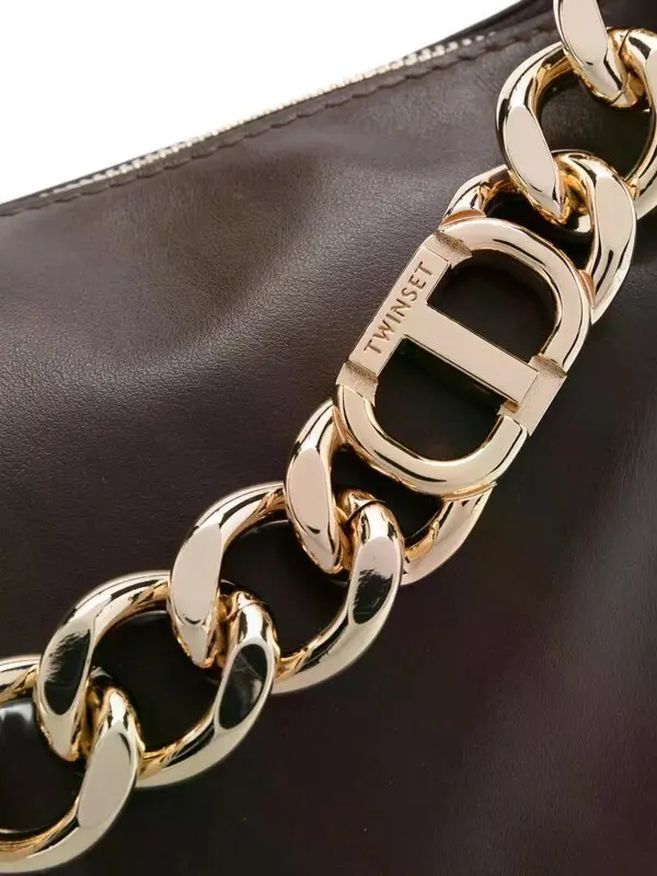 TWINSET Liliane Chain-embellished Shoulder Bag - Brown
