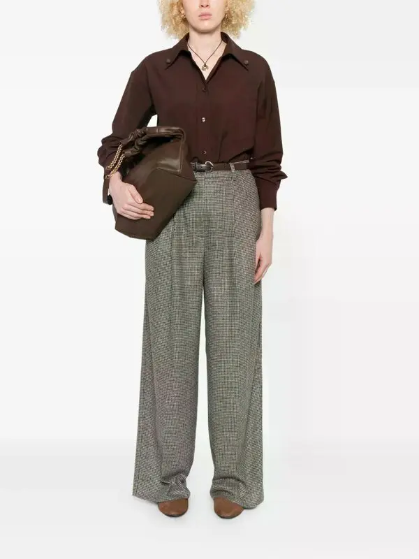 P.a.r.o.s.h Houndstooth Wide-leg Trousers