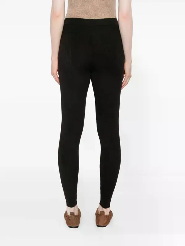P.a.r.o.s.h Ribbed Wool Leggings - Brown