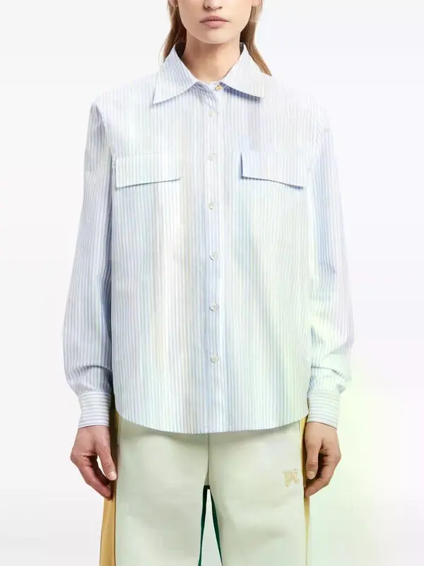 Palm Angels Monogram-embroidered Striped Shirt