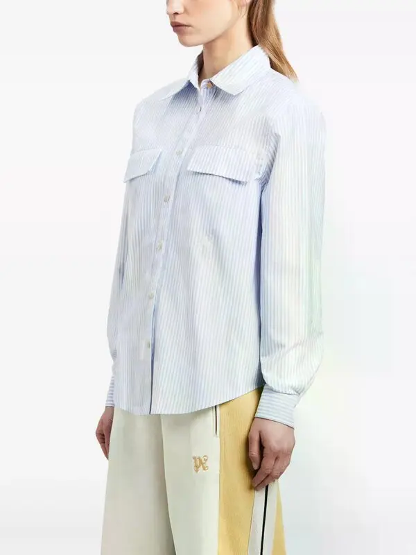 Palm Angels Monogram-embroidered Striped Shirt