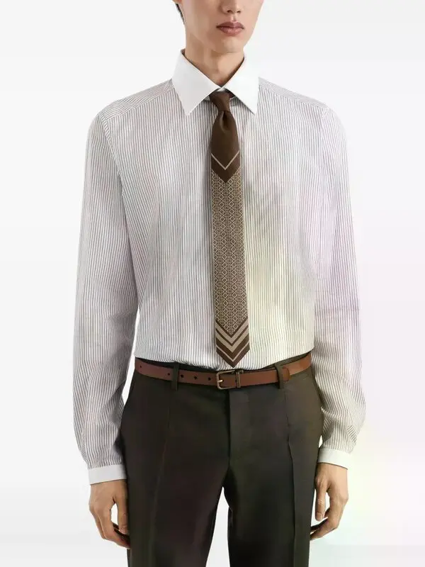 Dolce & Gabbana Geometric-pattern Neck Tie - Brown