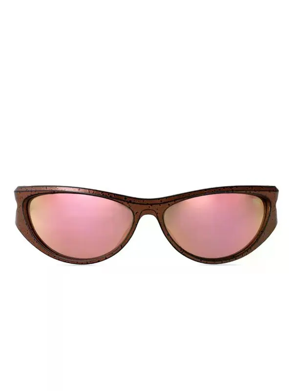 DIESEL® Speckled Geometric-frame Sunglasses - Brown
