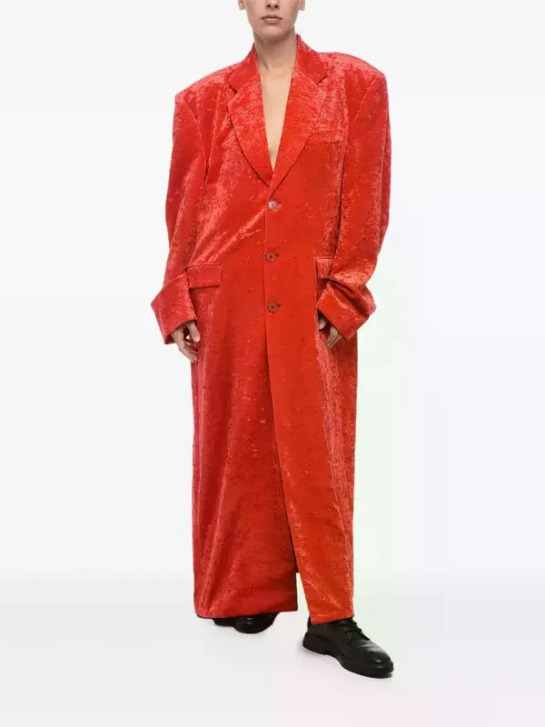 Vetements Velvet Single-breasted Coat