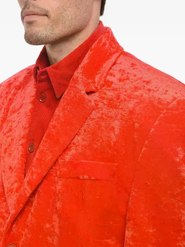 Vetements Velvet Single-breasted Coat