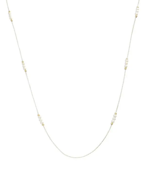MOON & MEADOW 14k Yellow Swarovski Imitation Pearl Station Necklace - Gold