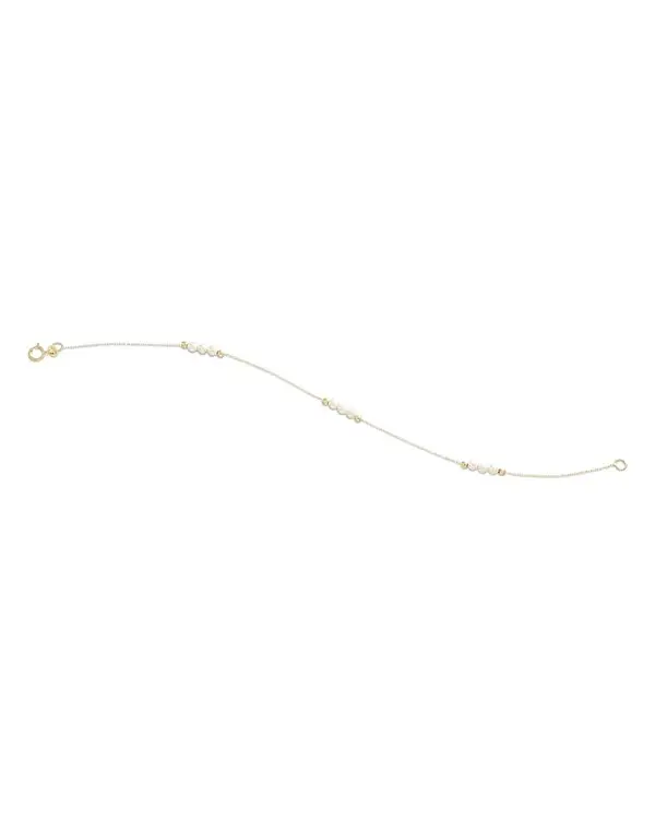 MOON & MEADOW 14k Yellow Swarovski Imitation Pearl Station Bracelet - Gold
