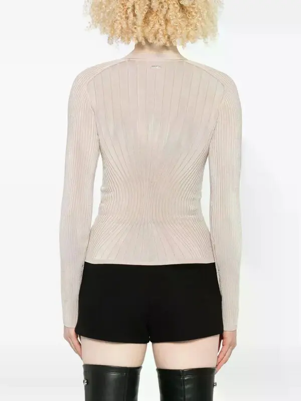 MUGLER Ribbed Zip-front Sweater