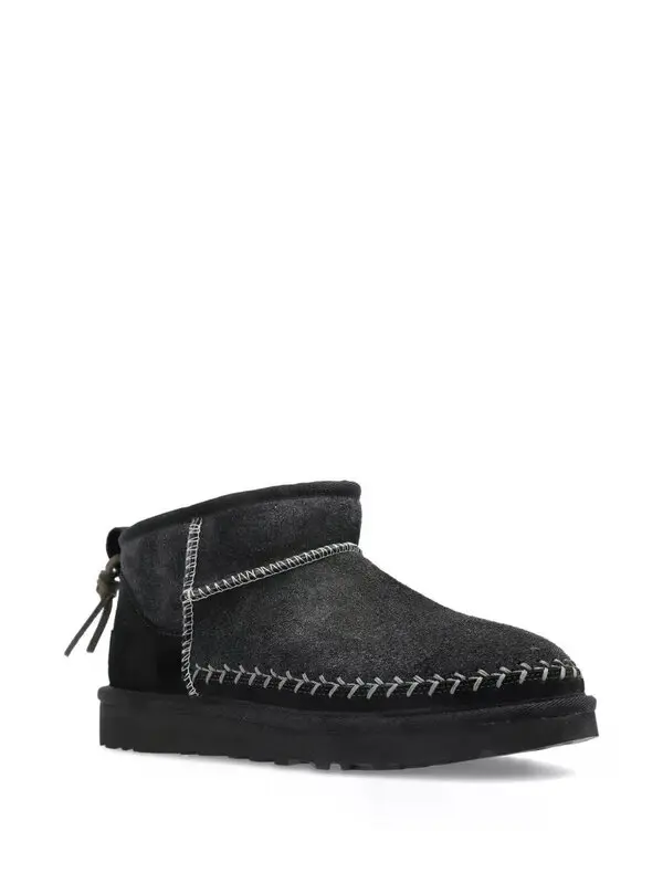 UGG Braided-detail Leather Boots - Black