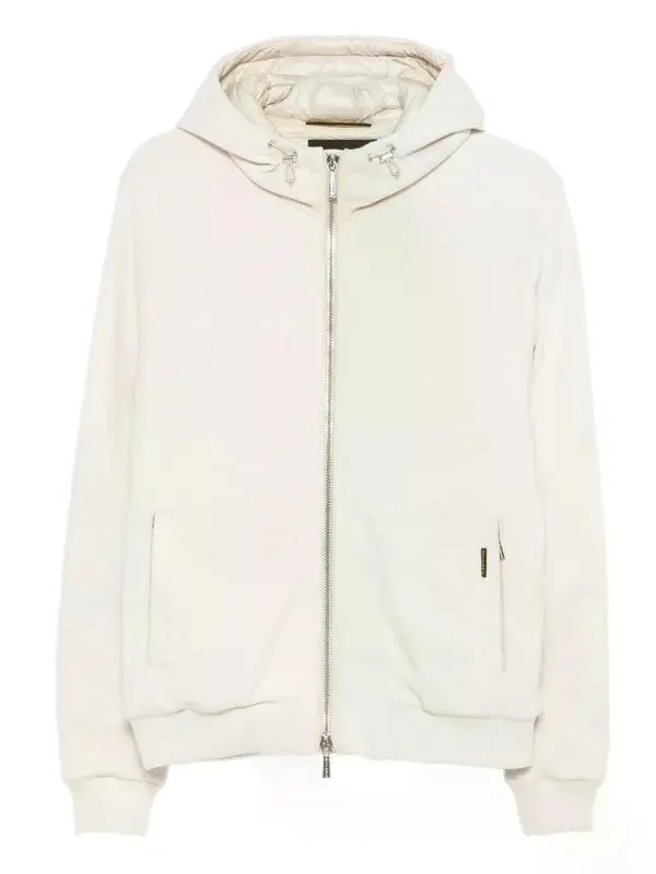 MOORER Zip-up Hooded Jacket - Neutrals