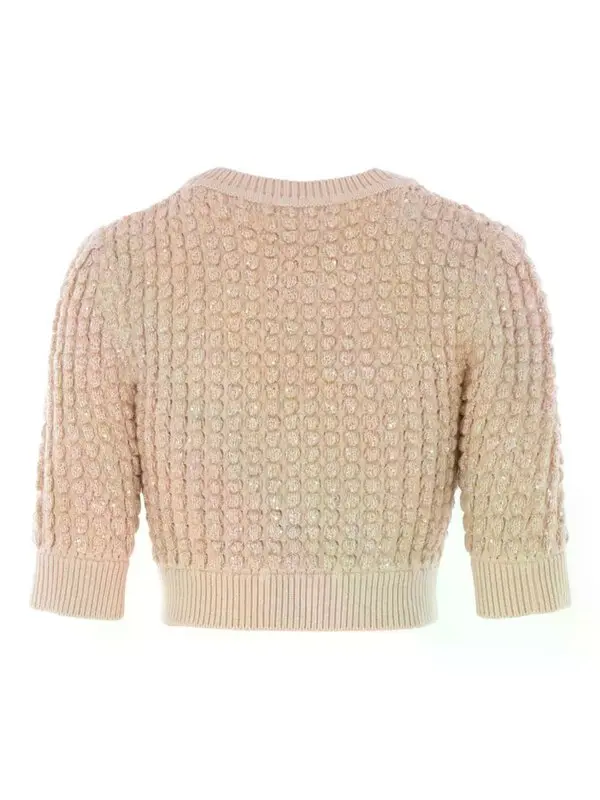 Elisabetta Franchi Sequin-embellished Cable-knit Sweater