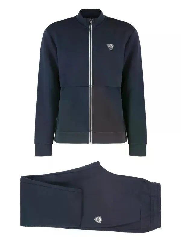 EA7 Logo-plaque Zip-up Tracksuit - Blue