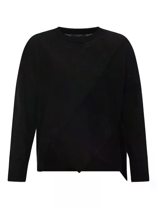 ALLSAINTS Asymmetric Wool Sweater - Black