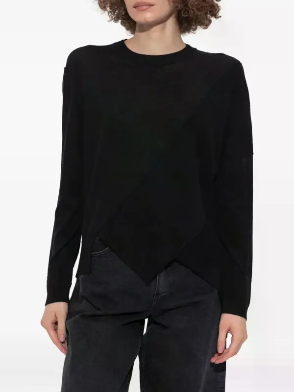 ALLSAINTS Asymmetric Wool Sweater - Black