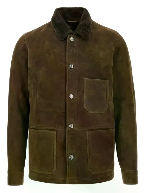 GIORGIO BRATO Shearling-collar Suede Jacket