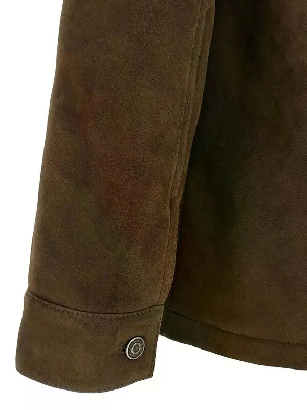 GIORGIO BRATO Shearling-collar Suede Jacket