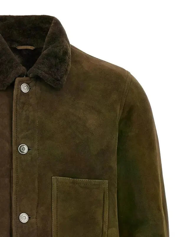 GIORGIO BRATO Shearling-collar Suede Jacket