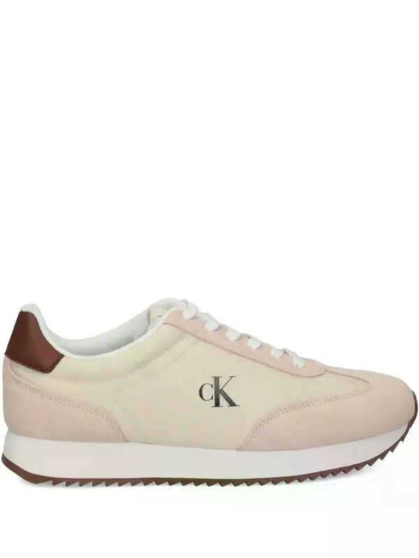 Calvin Klein Logo Suede Sneakers - Neutrals
