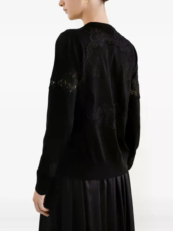 Dolce & Gabbana Lace Panel Cardigan - Black