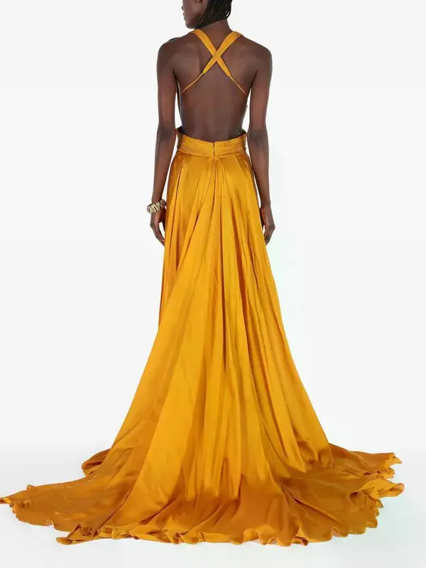 Roberto Cavalli Silk Cut-out Gown