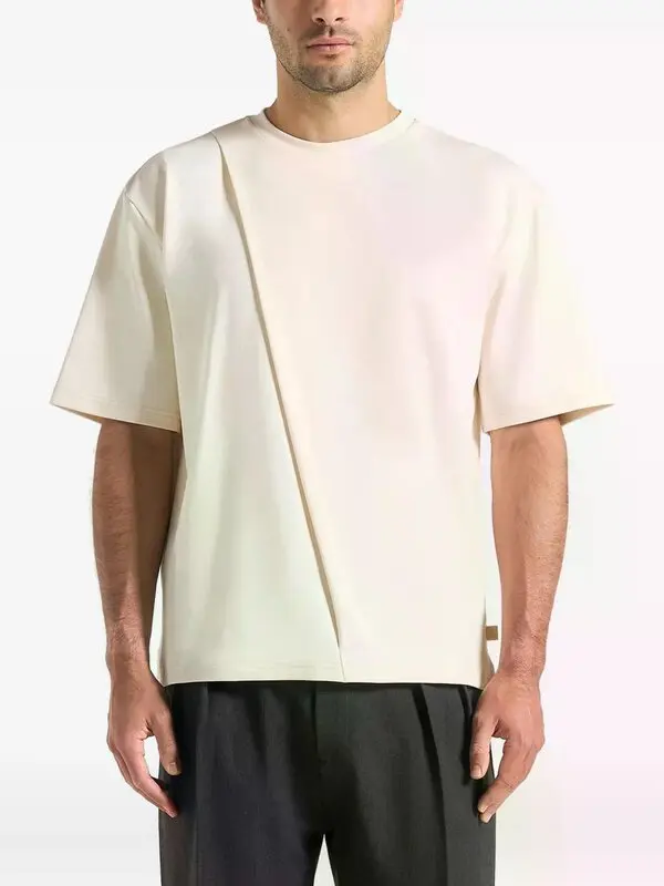 Manière De Voir Hugo Relaxed-fit Pleat-detail T-shirt - White