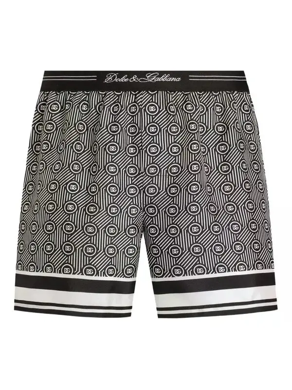 Dolce & Gabbana Logo-jacquard Patterned Boxers - Black