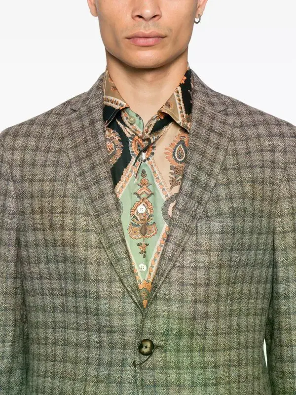 Etro Checked Paisley-lined Blazer