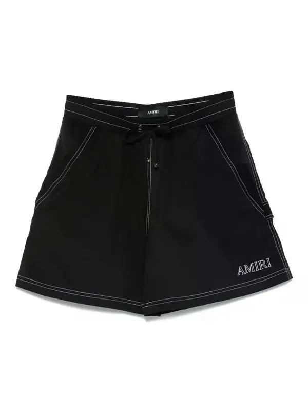 Amiri Embroidered-pocket Swim Shorts