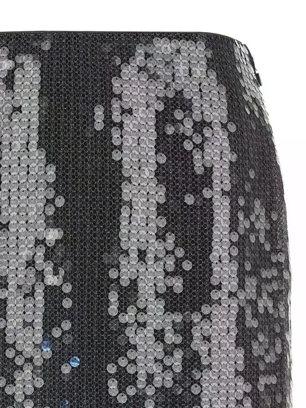 ROTATE BY BIRGER CHRISTENSEN Sequin Embellished Midi Skirt - Black