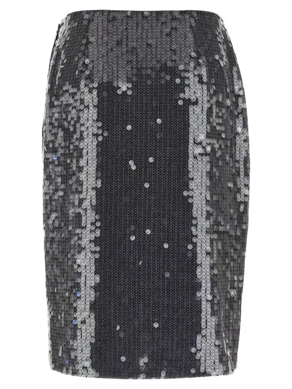 ROTATE BY BIRGER CHRISTENSEN Sequin Embellished Midi Skirt - Black