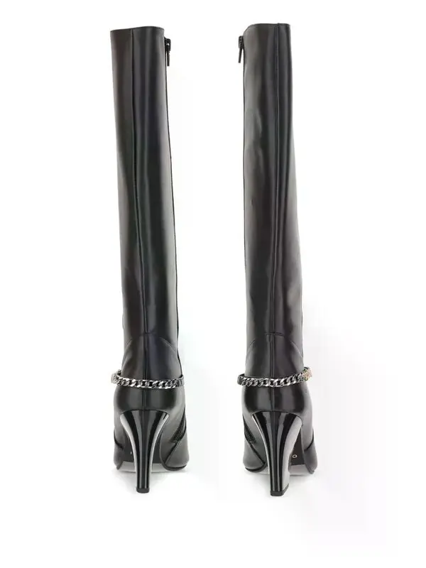 Pinko 90mm Chain-embellished Leather Boots