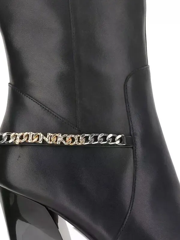 Pinko 90mm Chain-embellished Leather Boots