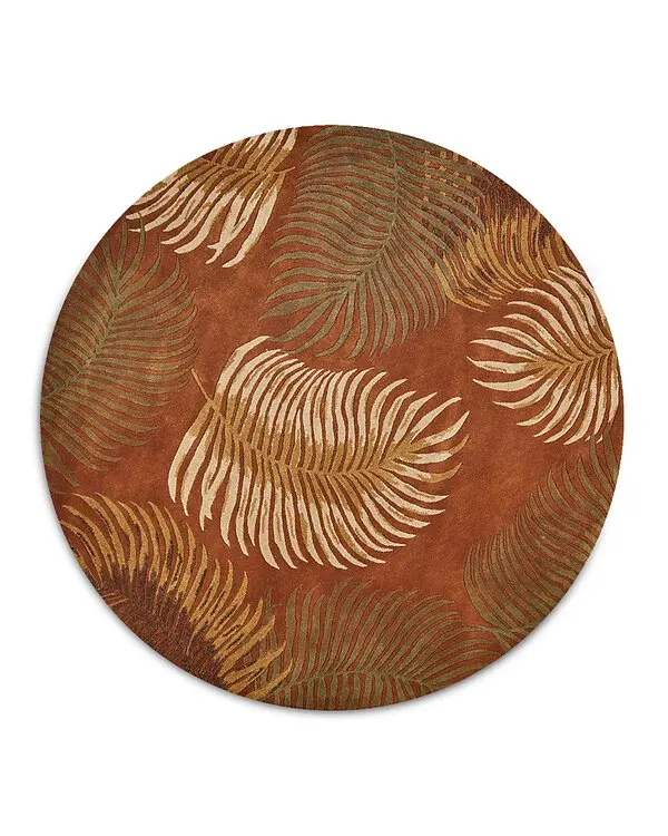 Kas Havana Fern View Round Area Rug, 7'6 X 7'6 - Rust