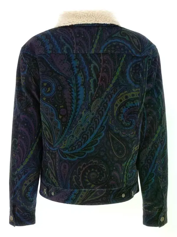 Etro Paisley-print Corduroy Jacket - Blue