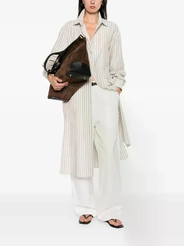 THE ROW Chihiro Striped Shirt Dress - Neutrals