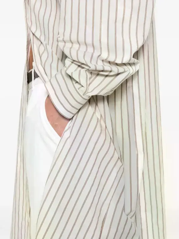 THE ROW Chihiro Striped Shirt Dress - Neutrals