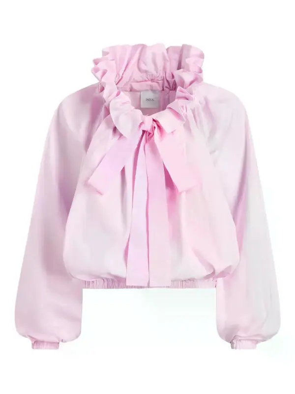 PATOU Ruffled-neck Balloon-sleeve Blouse - Pink