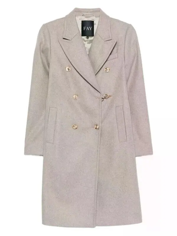 FAY Double-breasted Clasp Coat - Neutrals
