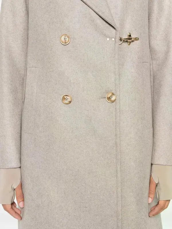 FAY Double-breasted Clasp Coat - Neutrals