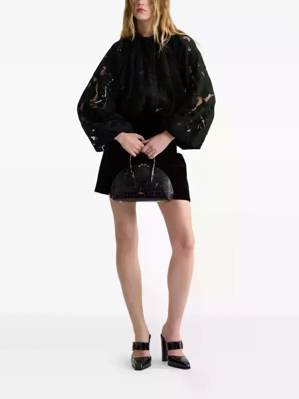 Patou Balloon-sleeve Lace Blouse