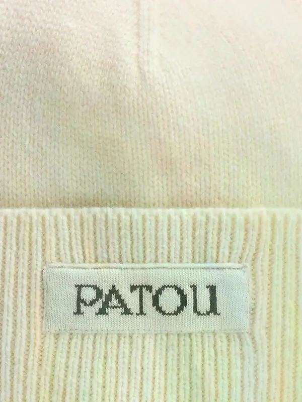 PATOU Logo-patch Beanie - White