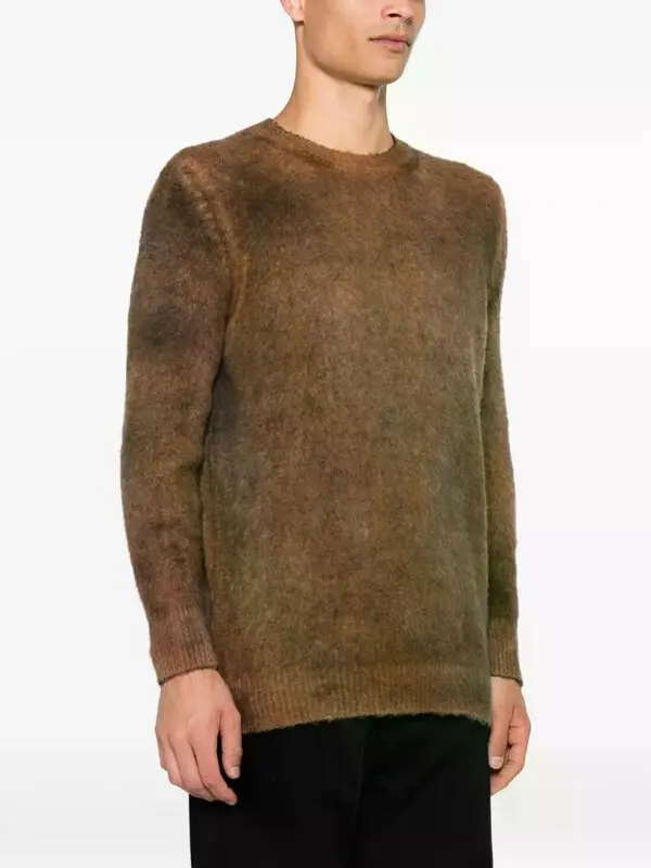 Avant Toi Brushed Crew-neck Sweater - Brown