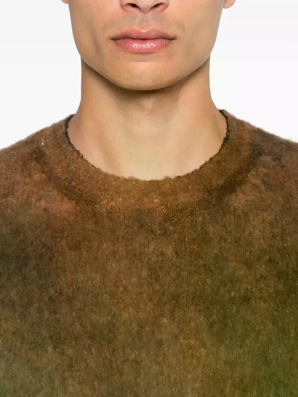 Avant Toi Brushed Crew-neck Sweater - Brown