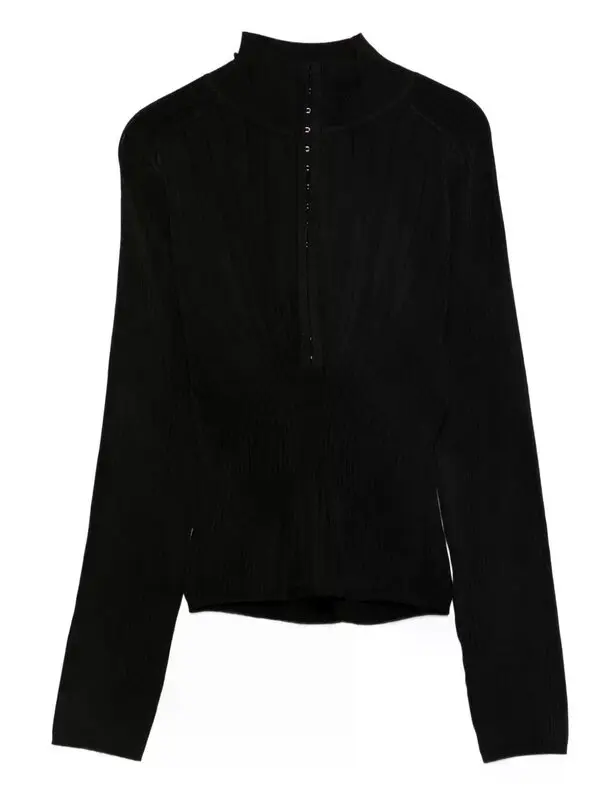 MUGLER Ribbed Mock-neck Sweater