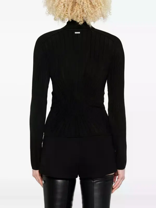 MUGLER Ribbed Mock-neck Sweater